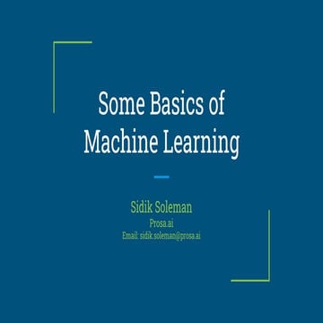 Fundamental of Machine Learning | PPT