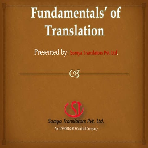 Fundamental of translation | PPTX