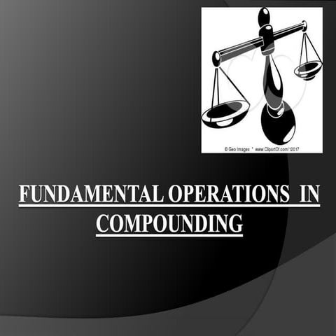FUNDAMENTAL OPERATIONS.pptx pharmacy practice | PPT