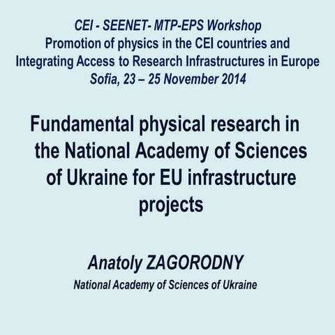 "Fundamental physical research in the national academy of sciences of ...