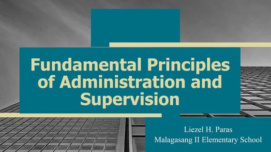 Principle of Administration And Supervision | PDF | Professional School ...