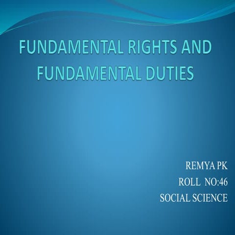 Fundamental rights and fundamental duties | PPT