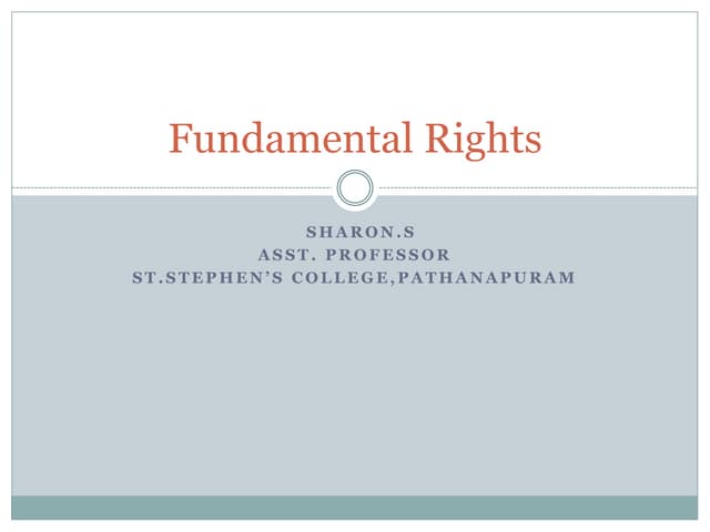 Fundamental Rights - Presentation | PPTX