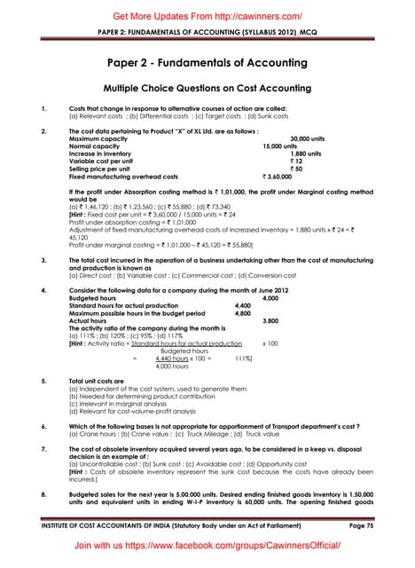 Managerial Accounting Mid-term Cheat Sheet | PDF