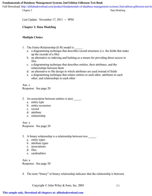 Fundamentals of Database Systems Questions and Answers | PDF