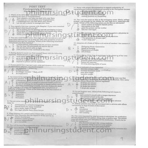 Fundamentals post-test-philnursingstudent-com | PDF