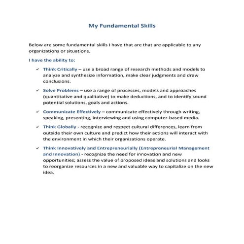 Fundamental Skills | DOC