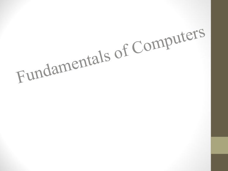 Fundamentals of Computers