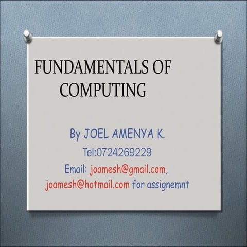 Fundamentals of computing | PPT