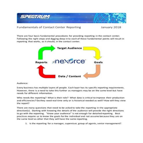 Fundamentals of contact center reporting | PDF