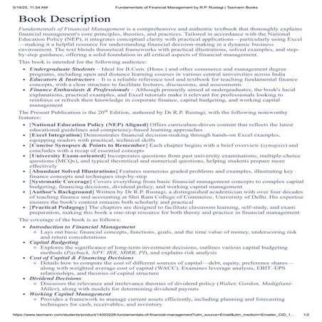 Fundamentals of Financial Management by R.P. Rustagi _ Taxmann Books (4 ...