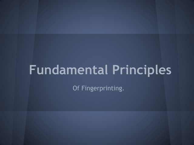 Forensic Science - 05 Fingerprints | PPTX