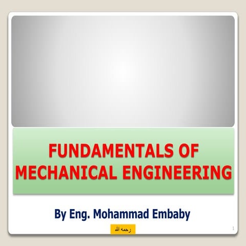 Fundamentals Of Mechanical Engineering & Diesel Engineering | PPTX