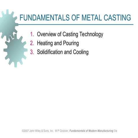 FUNDAMENTALS OF METAL CASTING.pptdddfddddd | PPT