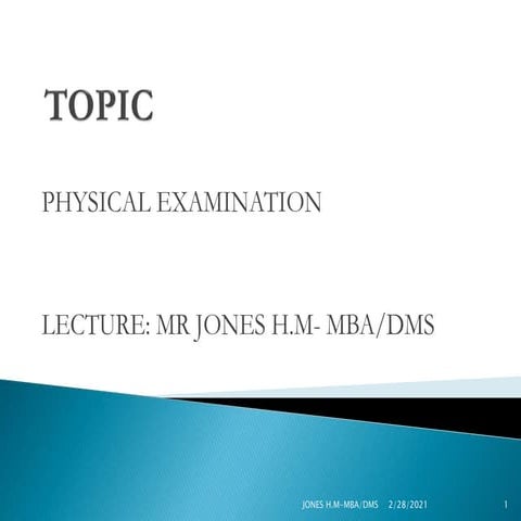 Fundamentals of nursing physical examination | PPTX