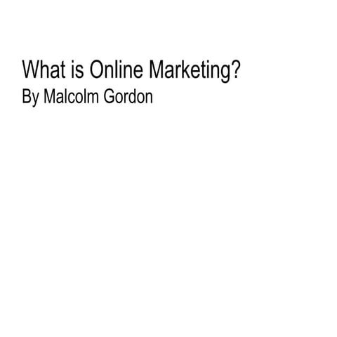 Fundamentals of Online Marketing | PPT