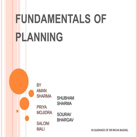 Fundamentals of planning | PPTX