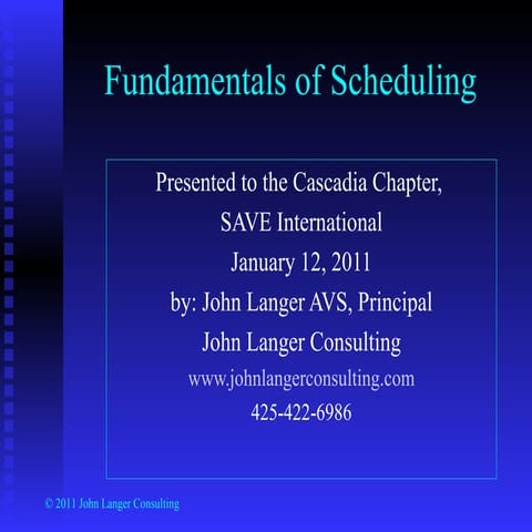 Fundamentals of scheduling | PPT