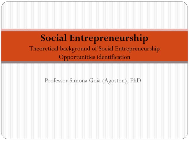Social entrepreneurship | PPTX
