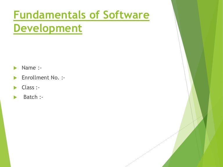 Fundamentals Of Software Development