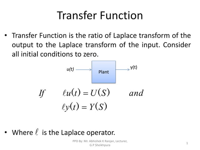 Lecture 2 transfer-function | PPTX
