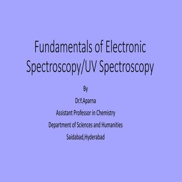 Fundamentals of uv spectroscopy | PPT