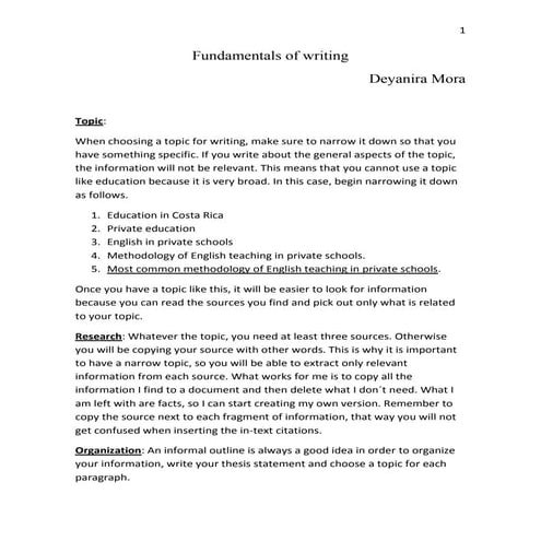 Fundamentals of writing | DOCX