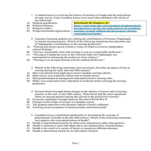 Fundamentals Perspectives on the Art and Science of Canadian Nursing ...