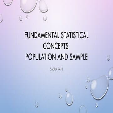 Fundamental Statistical Concepts.pptx... | PPT | Free Download