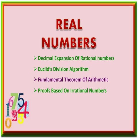 Real Numbers - Problem based on Fundamental theorem of arithmetic class 10th maths | PPTX