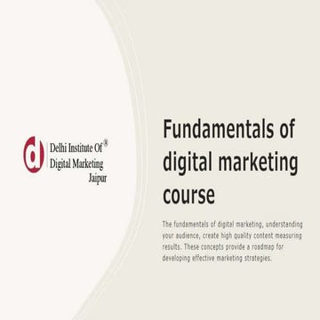 Fundamentals of Digital Marketing skills | PPTX