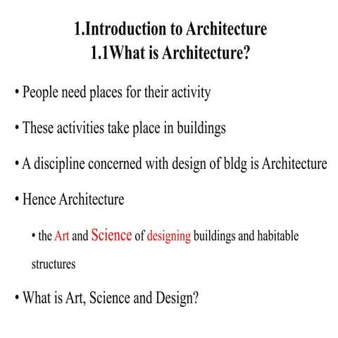 Fundamental of architecture and space function and form | PPT