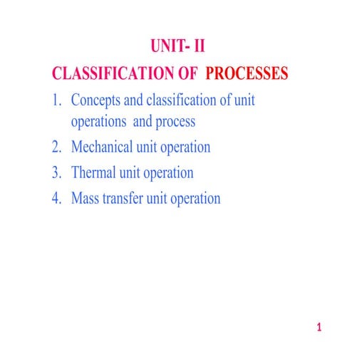 Unit Operations & Unit Process for process plant | PPTX