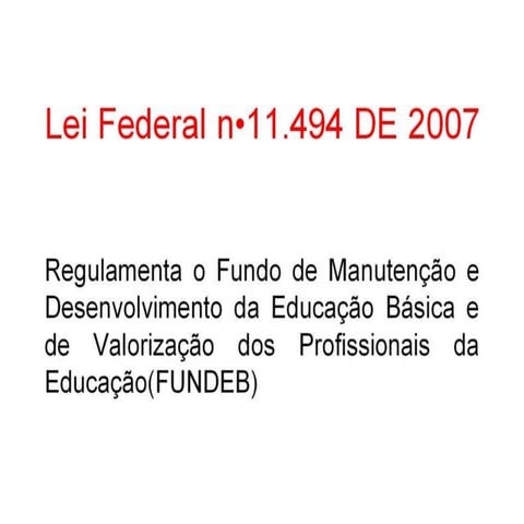 Aula 2 Legislação - FUNDEB - Professor Vagnum | PPTX