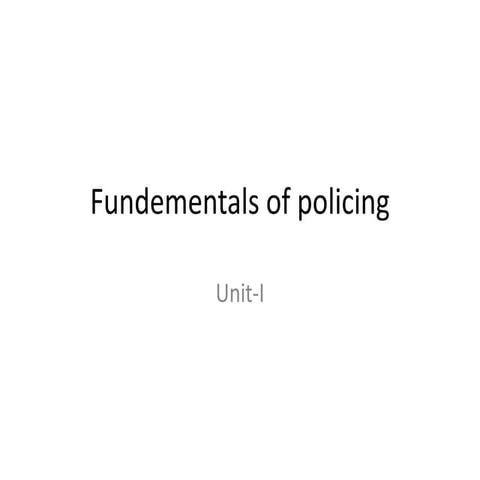 Fundementals of policing(forensic science) | PPTX