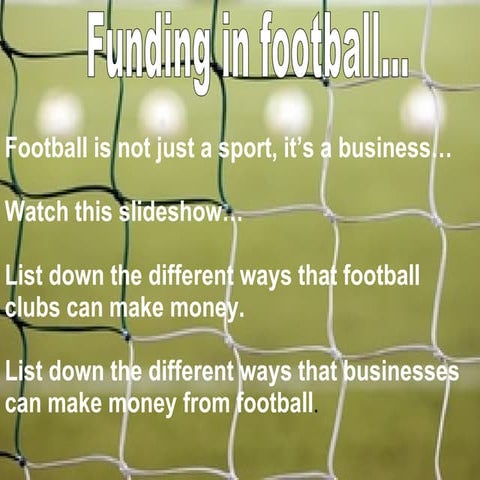 Funding In Football | PPT