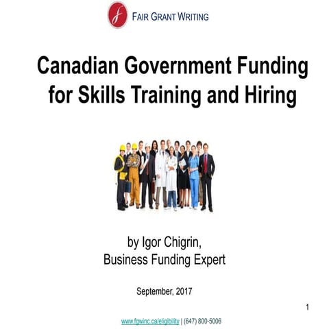 Funding for Skills Training and Hiring - Fall 2017 Update | PPT