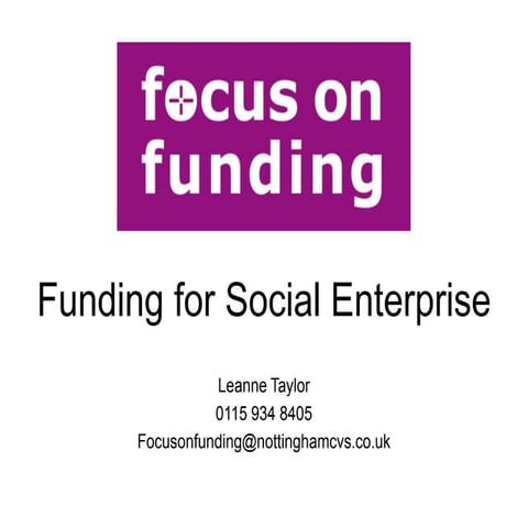 Funding for social enterprise | PPTX