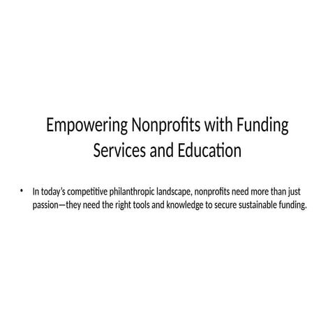 Empowering Nonprofits with Professional Funding Services and Education ...