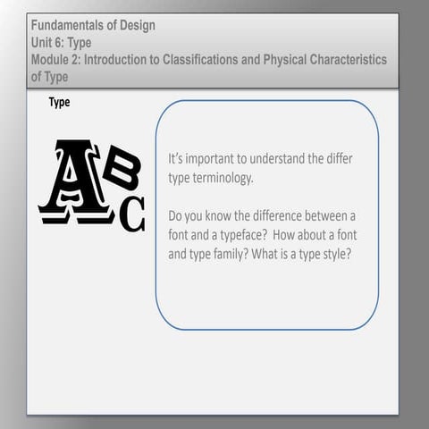Fund of design unit 6 module 2 introduction to classifications | PPTX