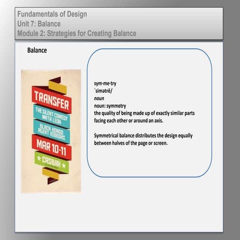 Fund of design unit 7 module 2 strategies for crafting balance | PPTX