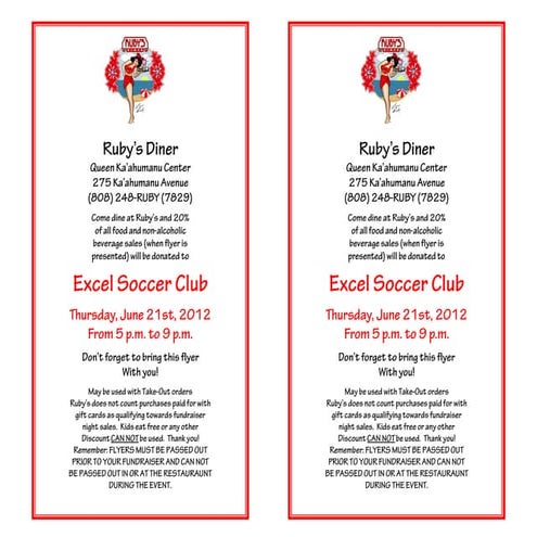 Excel Soccer Club Fundraiser Flyer | PPT