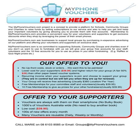 Fundraising Ideas and Fundraiser in Australia - My Phone Vouchers | PDF