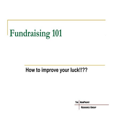Fundraising 101 | PPT