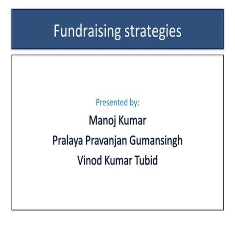 Fund Raising Strategies Group3 | PPT | Marketing and Advertising | Business