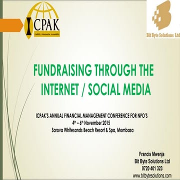 Fundraising using social media and internet presentation | PPT