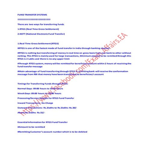 Fund transfer systems | DOCX | Mutual Funds | Personal Investing