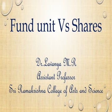 Difference Between Fund Unit And Shares Pptx