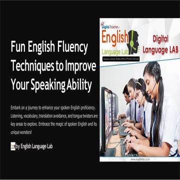 Fun English Fluency Techniques To Improve Your Speaking Ability Pdf