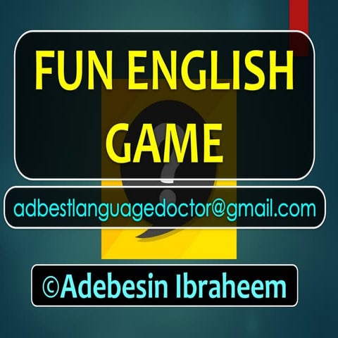 FUN ENGLISH GAME for Key stages 3 & 4learners of | PPTX